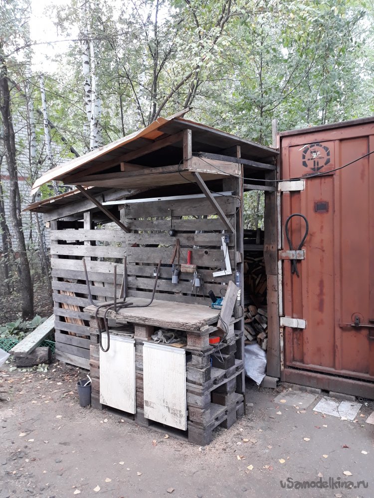 Верстак из поддонов